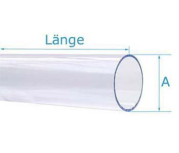 PVC-Rohr transparent von 25 mm-110 mm als 1 m oder 5 m Stangen