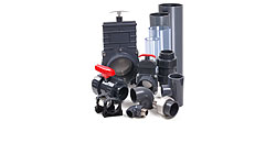 PVC-U Rohre grau und transparent