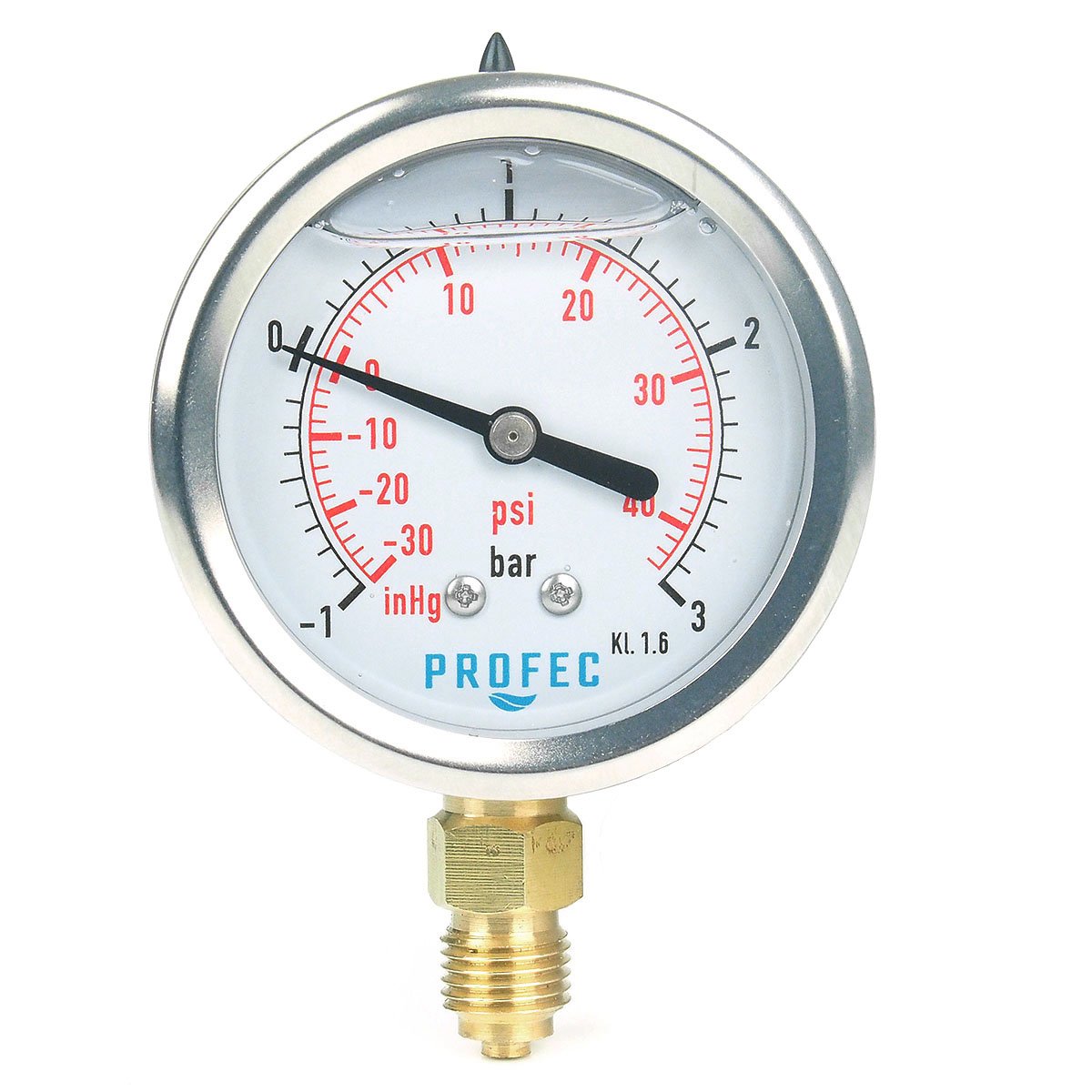 Manometer 63 mm Gehäuse, Anschluss unten 1/4"