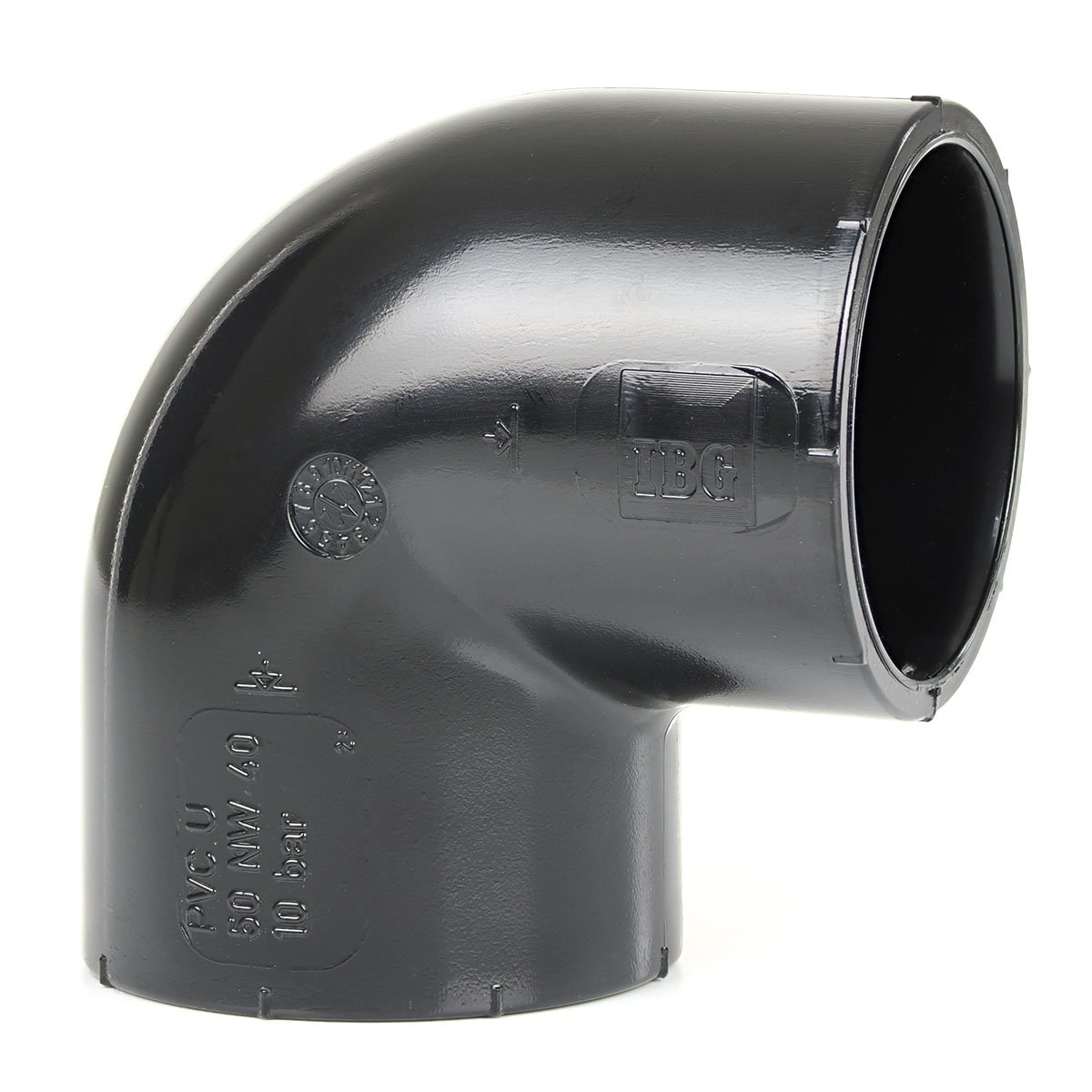 PVC-Rohr schwarz 50 mm, 1 m