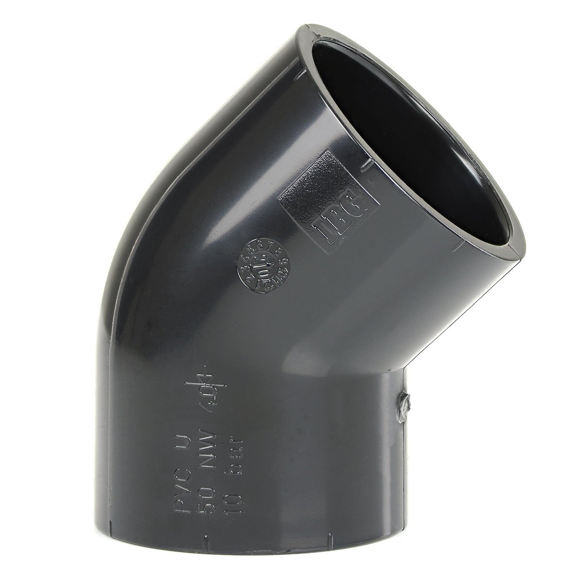 PVC-Rohr schwarz 50 mm, 1 m