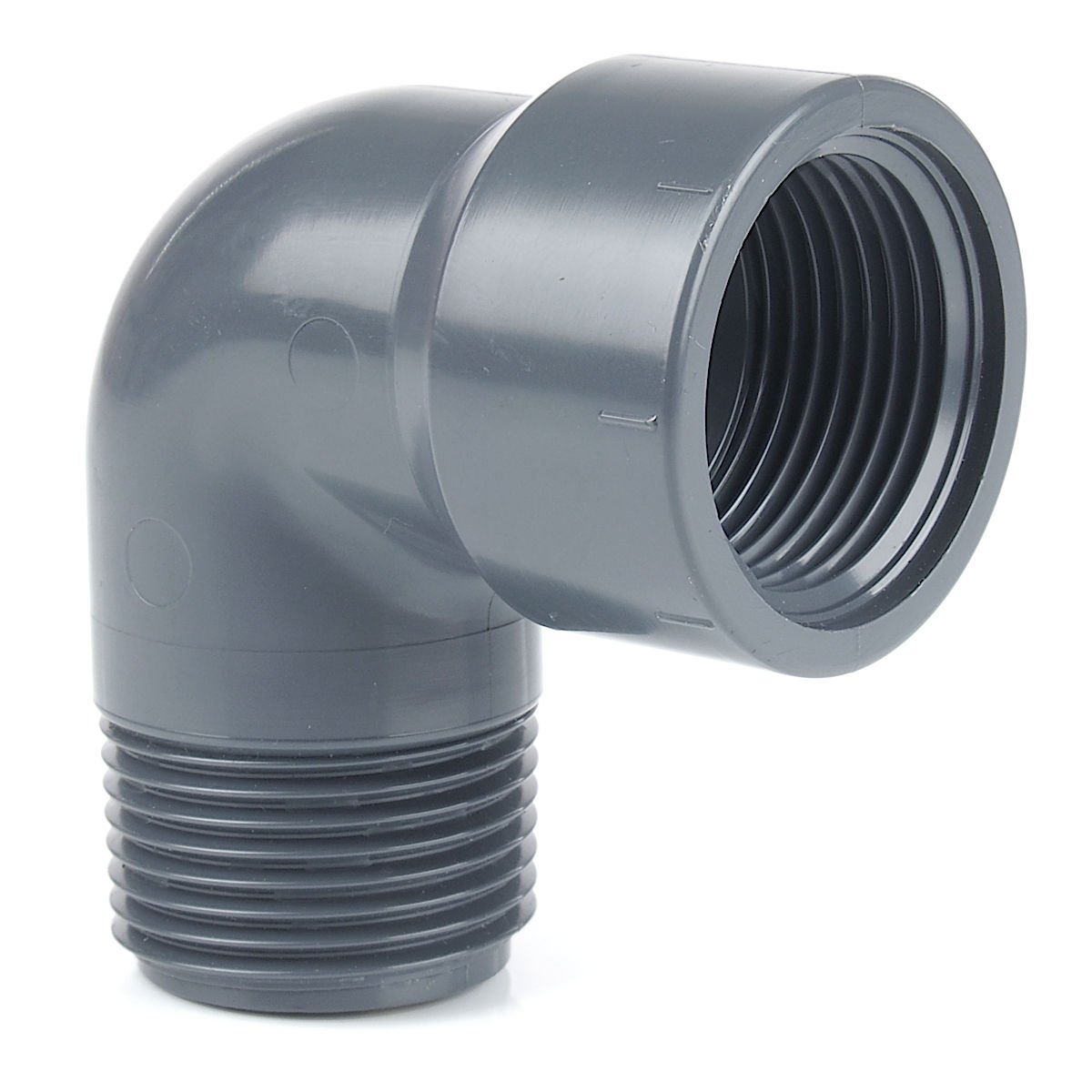 PVC-Winkel 90° Außengewinde x Innengewinde 3/4" (26,44 mm)
