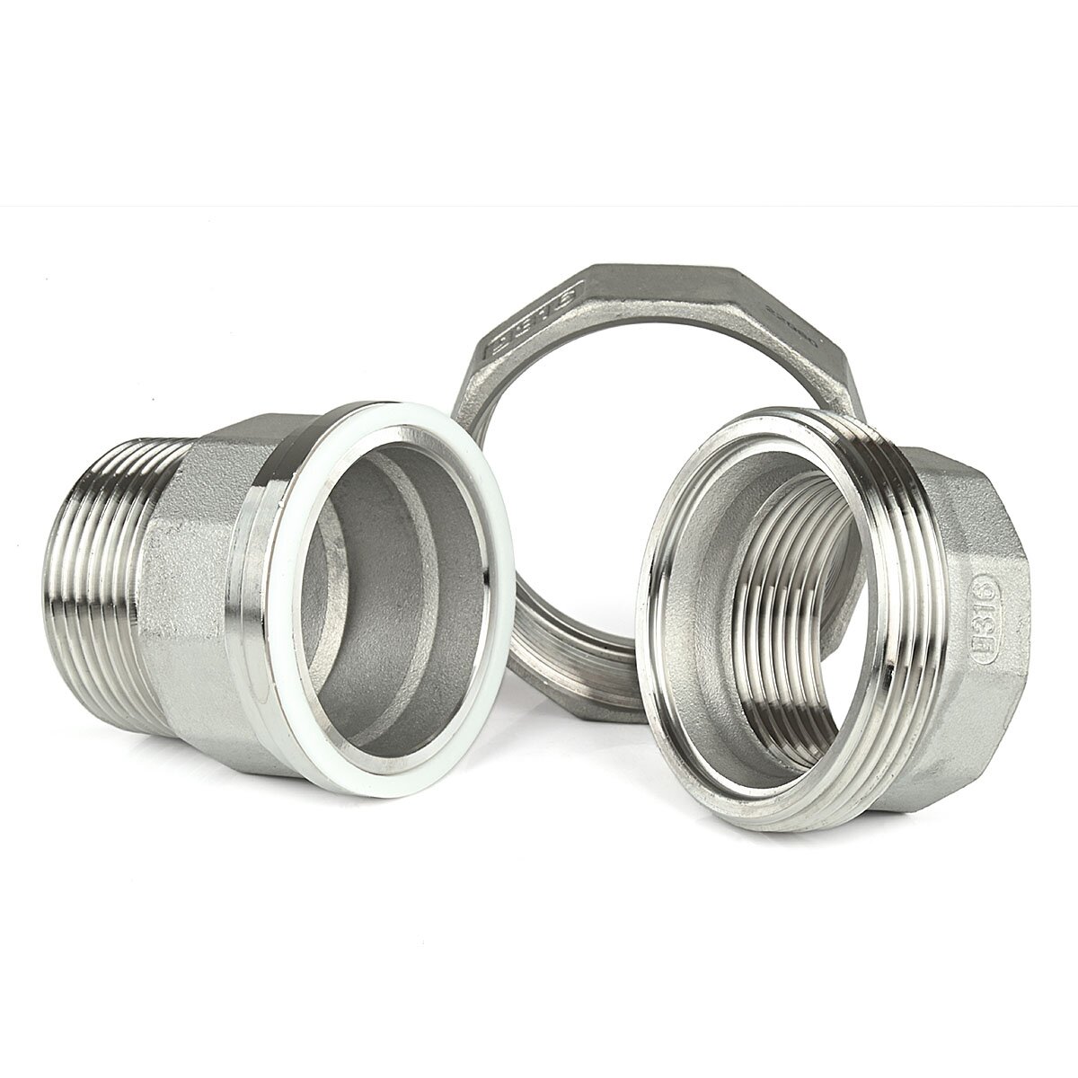 Nr. 331 Edelstahl Verschraubung 1 1/4" (41,91 mm) mit Dichtung, IG x AG