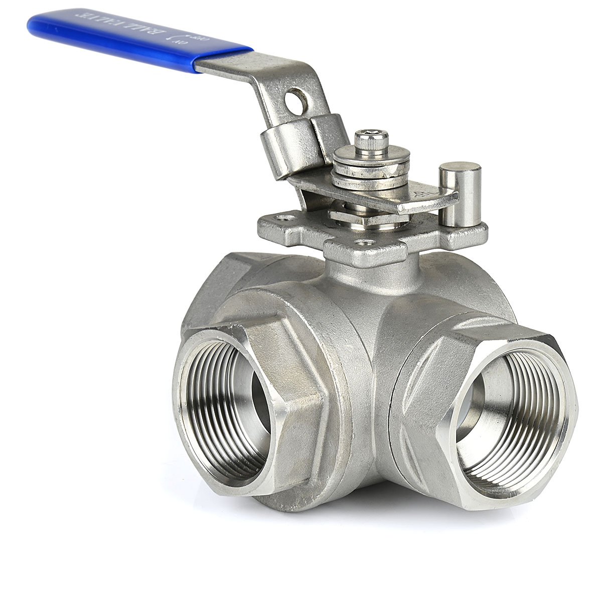 Edelstahl 3-Wege-Kugelhahn 1/2" Innengewinde, T-Bohrung