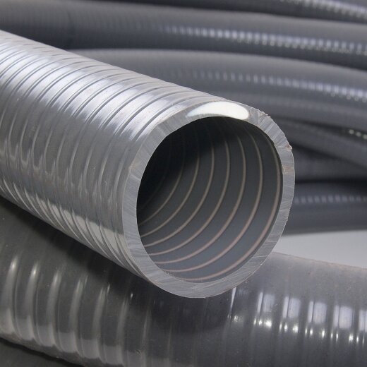 PVC Rohr grau und transparent zum Kleben